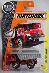 matchbox 2017 mbx construction mbx turf hauler (dump truck) 45/125, maroon and gray