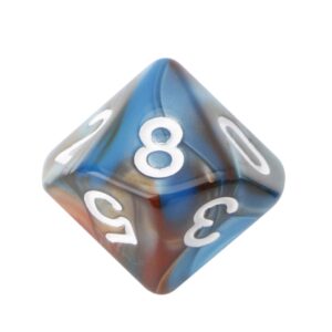 OTGO 7pcs/Set D4-D20 Portable Acrylic Polyhedral Dice Table Gaming Dice Set(Sky Blue)