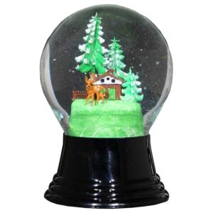 alexander taron pr1610 perzy snowglobe-woodland cottage-5" h w x 3" d, gray