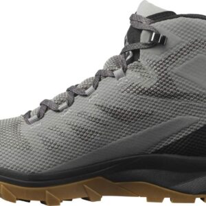 Salomon Outline Mid Gore-TEX Hiking Boots for Men, Black/Beluga/Capers, 7