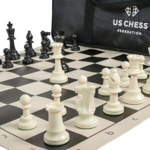 U.S. Chess Supreme Triple Weighted Chess Set Combo (Black)