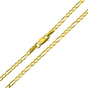 jewelry america solid 14k yellow gold 2mm figaro link chain necklace, 20"