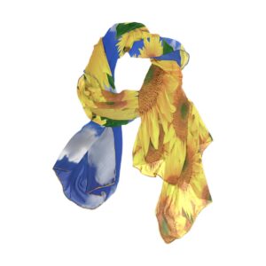 use4 fashion lightweight sunny sunflower floral chiffon silk long scarf shawl wrap