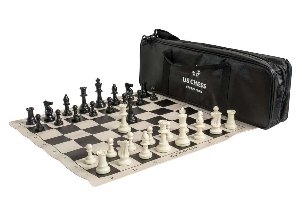 U.S. Chess Supreme Triple Weighted Chess Set Combo (Black)