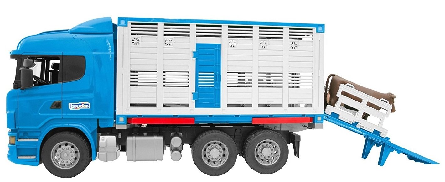 Scania R-Series Cattle Transport Truck w 1 Cattle