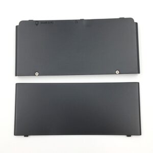 for new 3ds version front back faceplate plates upper & back battery housing shell case cover (black)