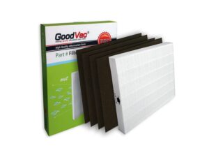 goodvac 1 hepa filter and 4 carbon filters to fit electrolux el490 and el491 air purifiers, replaces oem filter kit el017. quality replacement filters by goodvac (1)