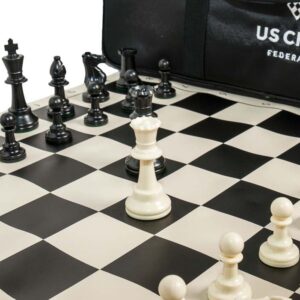 U.S. Chess Supreme Triple Weighted Chess Set Combo (Black)