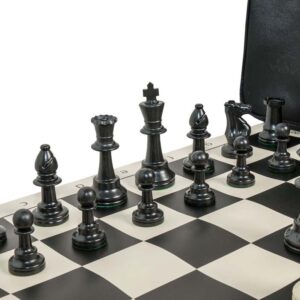 U.S. Chess Supreme Triple Weighted Chess Set Combo (Black)