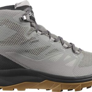 Salomon Outline Mid Gore-TEX Hiking Boots for Men, Black/Beluga/Capers, 7