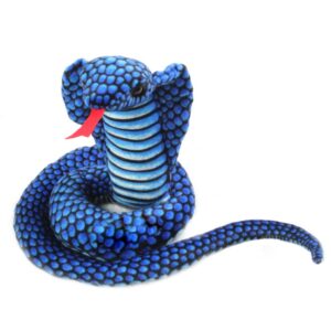 flying balloon 31 inches realistic blue cobra snake plush stuffed animal toy doll prank gift for friends (blue)