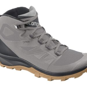 Salomon Outline Mid Gore-TEX Hiking Boots for Men, Black/Beluga/Capers, 7