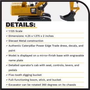 Diecast Masters 1:125 Caterpillar 390F L Hydraulic Excavator, Elite Series Cat Trucks & Construction Equipment | Scale Model Diecast Collectible | Diecast Masters Model 85537