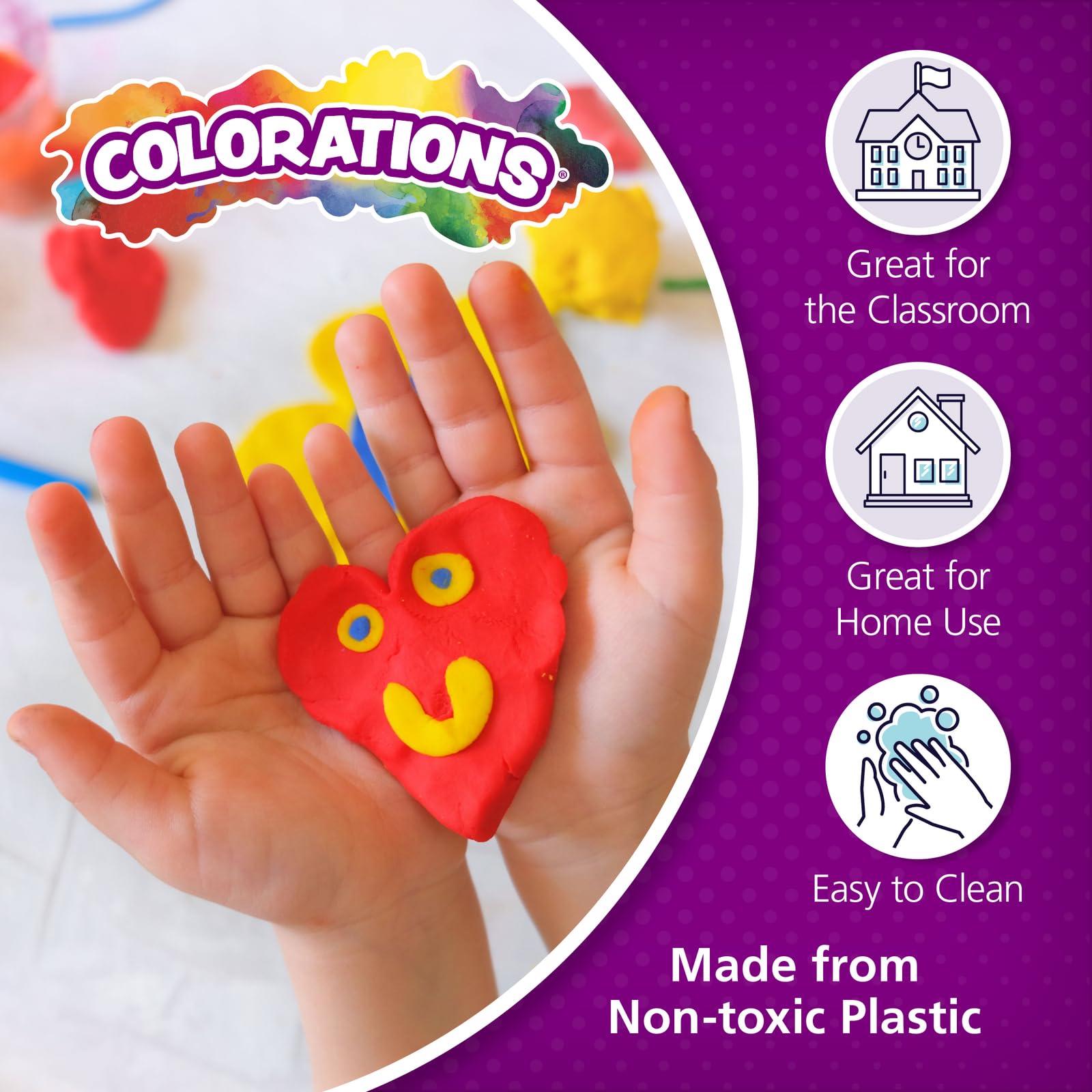 Colorations Easy Grip, Arts & Crafts, Shapes and Numbers Dough Stampers Set of 26 (Item # DOUGHSN)