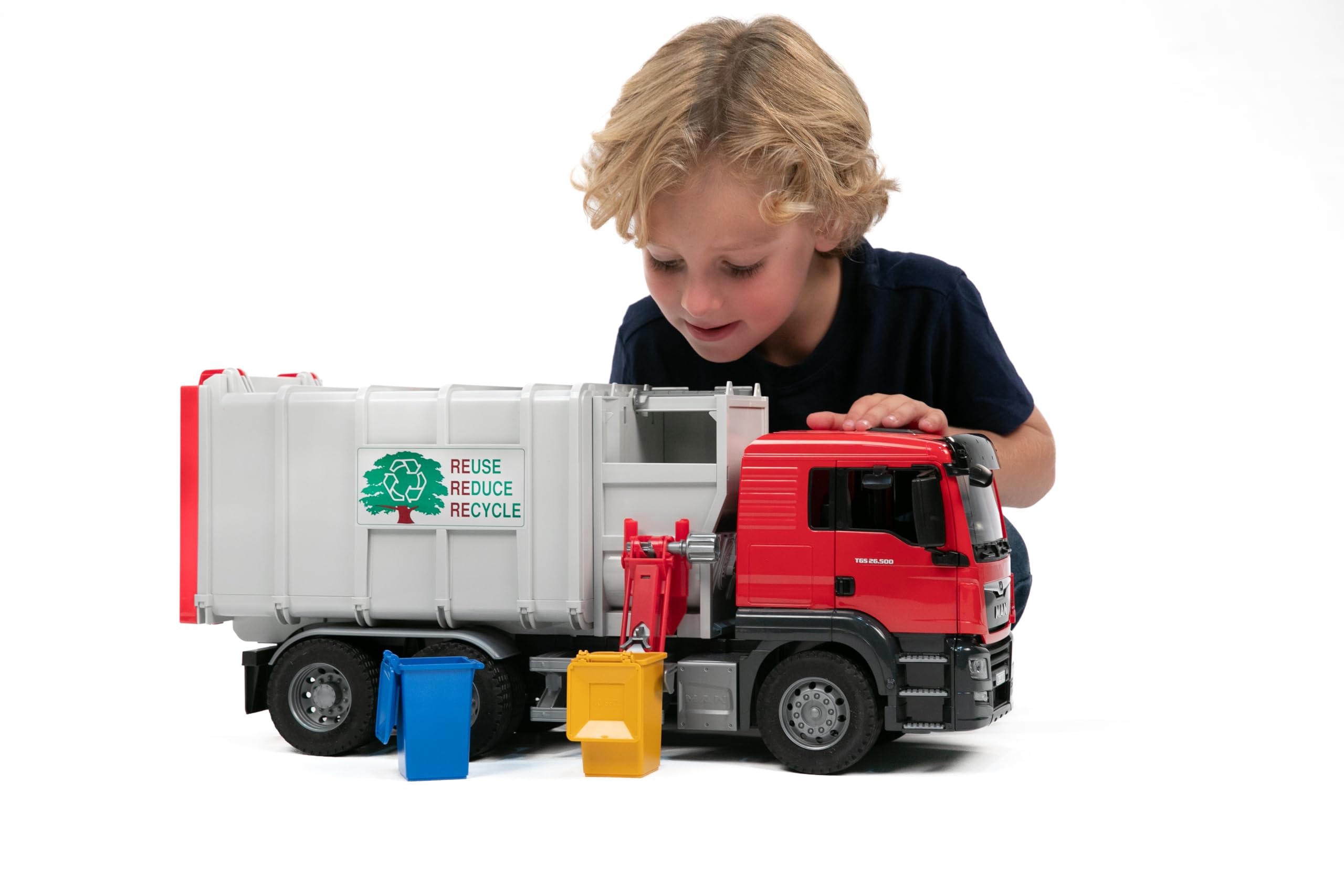 Bruder Man Tgs Side Loading Garbage Truck Vehicles-Toys