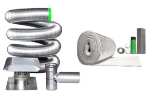 rockford chimney supply stainless steel flexible chimney liner tee kit, 6 inch x 25 feet with blanket insulation kit