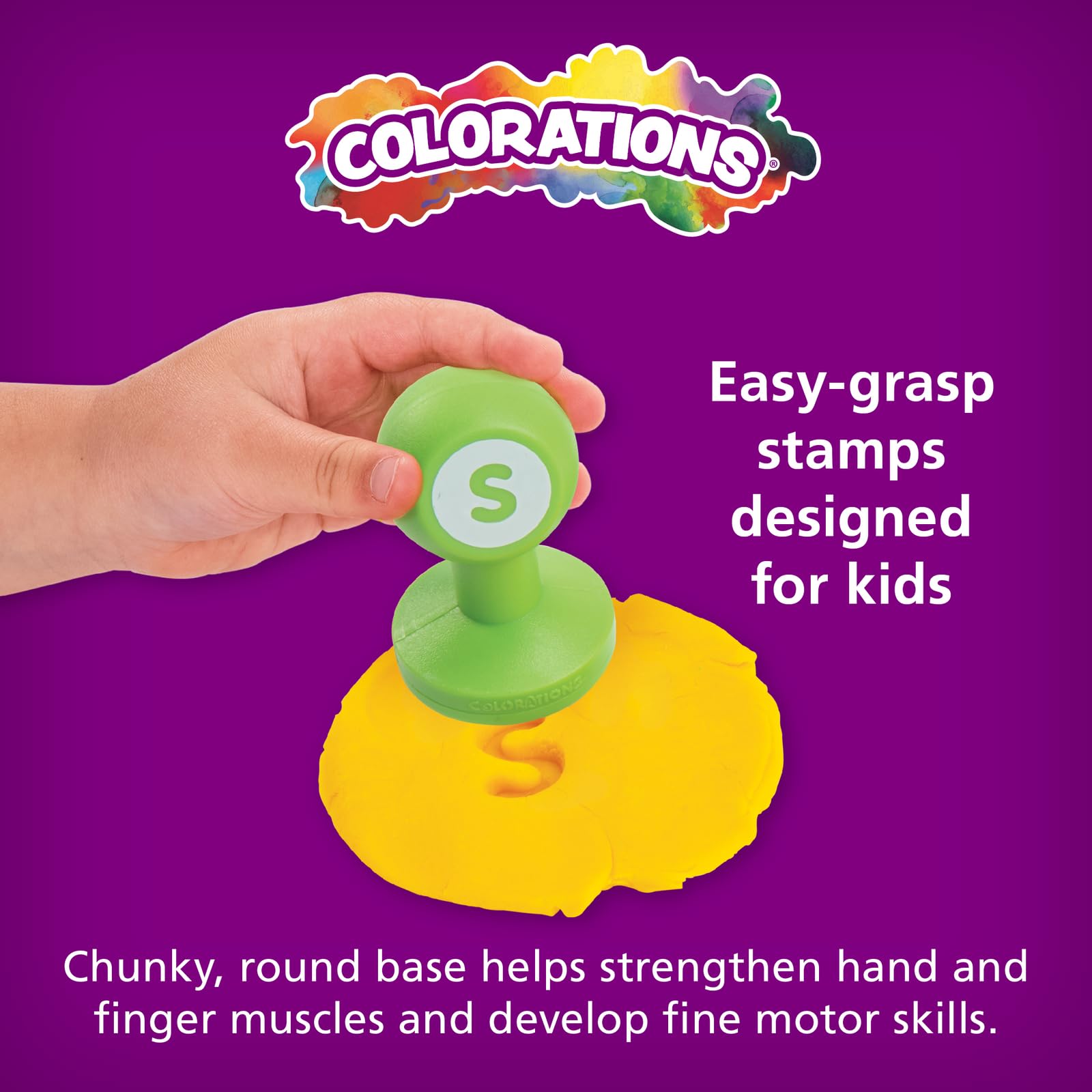 Colorations Easy Grip, Arts & Crafts, Shapes and Numbers Dough Stampers Set of 26 (Item # DOUGHSN)