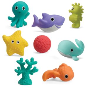 infantino aquarium bath squirters, 8 piece set