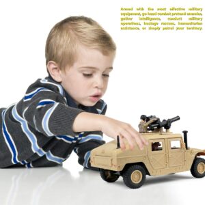 Click N' Play Military 20 Piece Play Set with Humvee Vehicle, Includes 2 Soldier Action Figures, Missile Launchers, Rifles, and More, Army Playset for Boys 6+,Tan