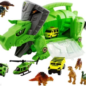 WolVolk Perfect Dinosaur Storage Carrier for Your Dinosaurs and Cars (Includes Mini Dinosaurs and car Toys)