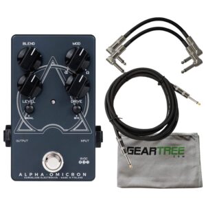 darkglass alpha omicron bass overdrive pedal w/ 3 cables and geartree cloth