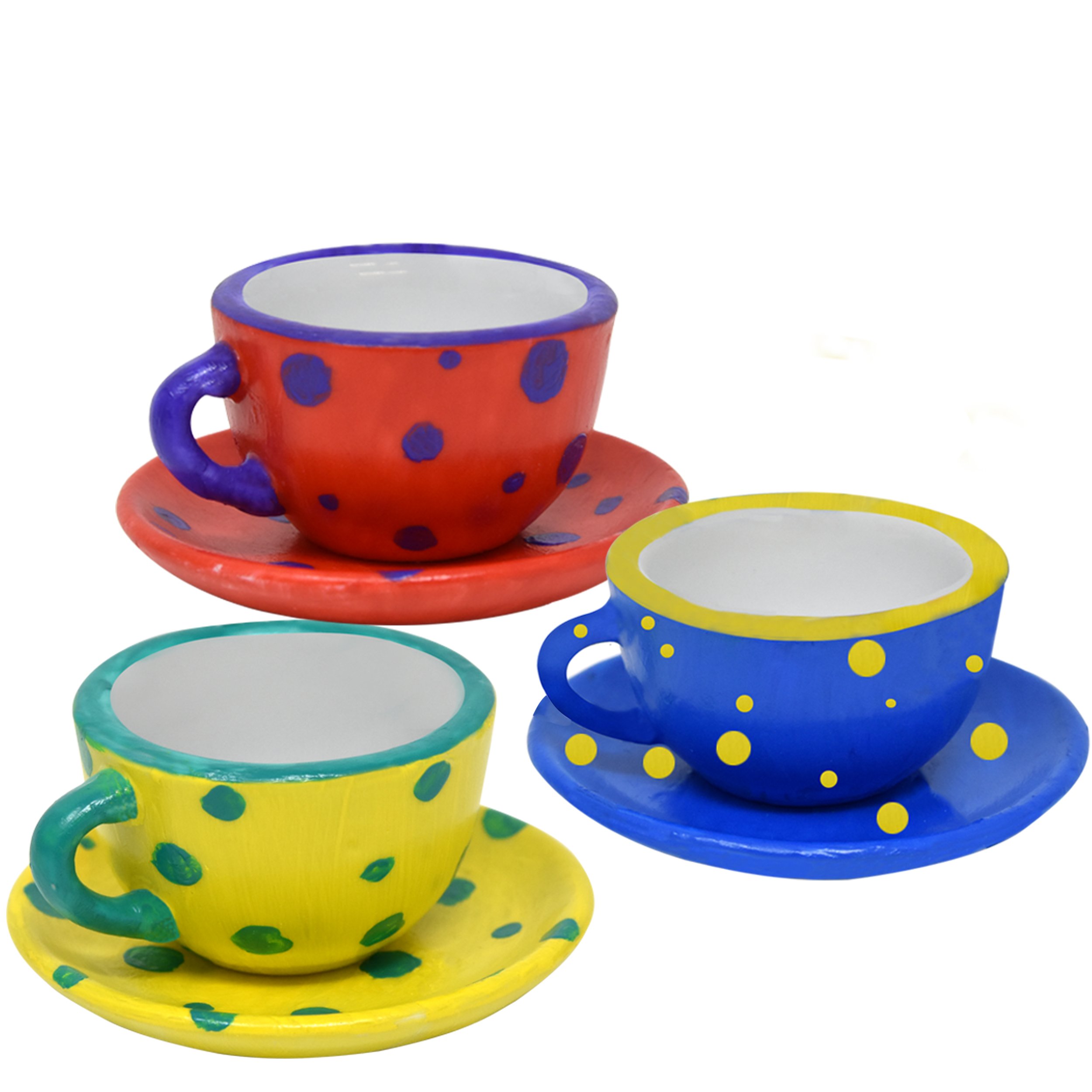 Number 1 in Gadgets Paint Your Own Tea Set for Kids, Decorate Your Own 11 Piece Craft Set of Porcelain Dishes, Includes Six Paint Pots and Paint Brush