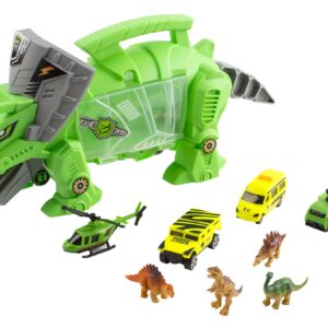 WolVolk Perfect Dinosaur Storage Carrier for Your Dinosaurs and Cars (Includes Mini Dinosaurs and car Toys)