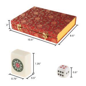 Hey! Play! Chinese Mahjong Game Set with 146 Tiles, Dice, and Ornate Storage Case for Adults, Kids, Boys and Girls