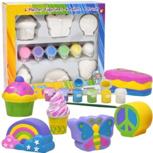 number 1 in gadgets decorate your own figurines, paint your own kids set - includes six figurines, paint brush, six pots of paint