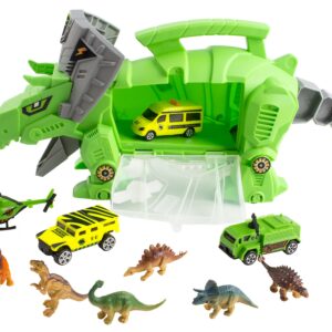 WolVolk Perfect Dinosaur Storage Carrier for Your Dinosaurs and Cars (Includes Mini Dinosaurs and car Toys)