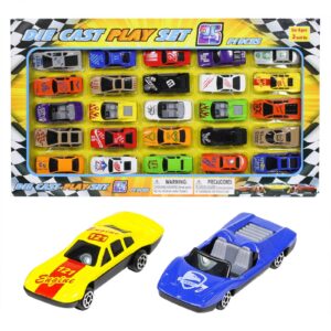 kidplay die cast toy race car set asst colors 25pc