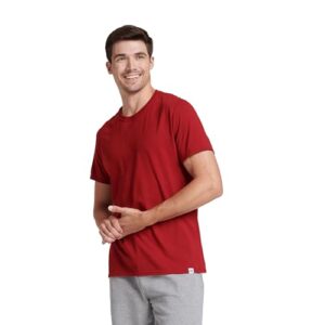 russell athletic mens cotton performance short sleeve t-shirt t shirt, cardinal, x-large us