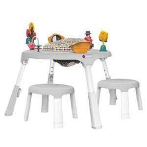 oribel portaplay convertible activity centre with development & interactive toys and converts to play table. wonderland adventures (grey)