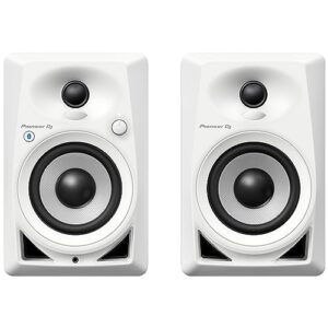 pioneer dj dm-40bt desktop monitor system with bluetooth functionality, 4-inch (pair, white)