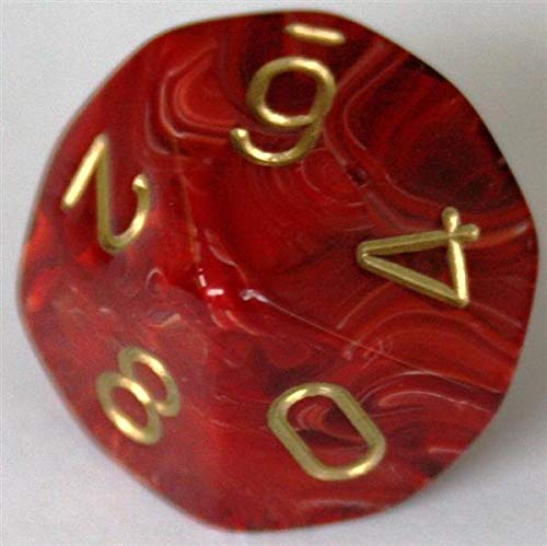 Chessex CHX27434 Dice - Vortex: 7Pc Burgundy/Gold