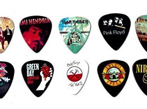 Legendary Bands Guitar Picks (10 medium picks in a packet)(For Music Lovers)… (Medium thickness (0.71mm))