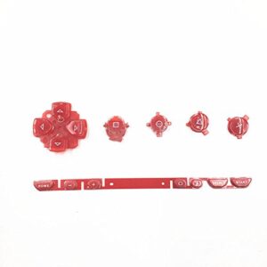 replacement full left right abxy direction cross buttons volume button for psp 1000 repair part (red)