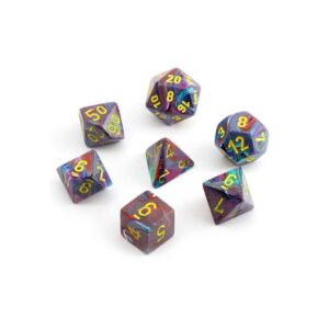 chessex chx27450 dice-festive set, mosaic/yellow