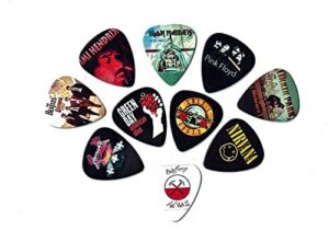 legendary bands guitar picks (10 medium picks in a packet)(for music lovers)… (medium thickness (0.71mm))