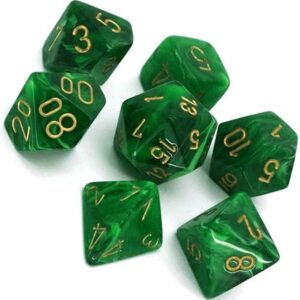 Chessex CHX27435 Dice-Vortex Green/Gold Set