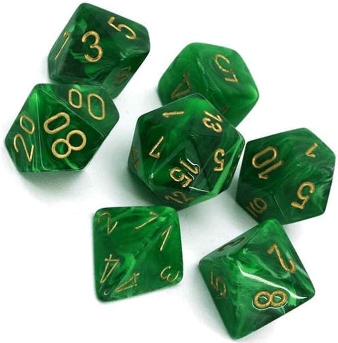 Chessex CHX27435 Dice-Vortex Green/Gold Set