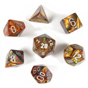 Chessex CHX27493 Dice-Lustrous Gold/Silver Set