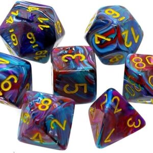 Chessex CHX27450 Dice-Festive Set, Mosaic/Yellow