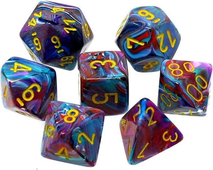 Chessex CHX27450 Dice-Festive Set, Mosaic/Yellow