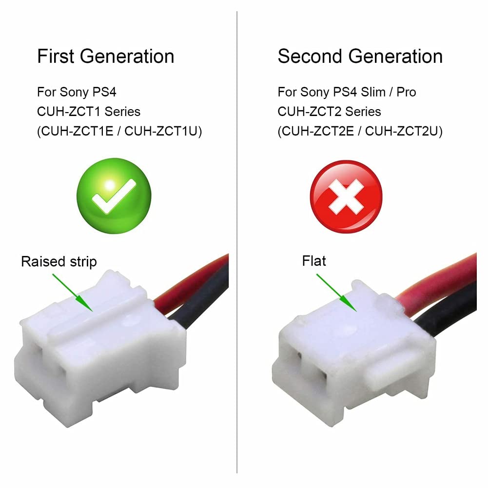 1800mAh 3.7V Battery For Sony Playstation PS4 Gold Wireless Headset & PS4 Dualshock 4 Wireless Controller Models: CUH-ZCT1E, CUH-ZCT1H, CUH-ZCT1H/B, CUH-ZCT1H/R, CUH-ZCT1U, 2015 & older models