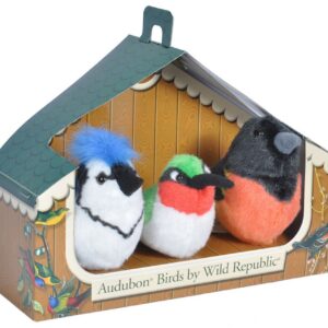 Wild Republic Audubon Birds Collection with Authentic Bird Sounds, Hummingbird, Blue Jay and Baltimore Oriole, Bird Toys for Kids and bird watchers, 5"