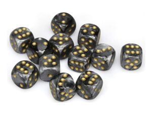 dnd dice set-chessex d&d dice-16mm lustrous black and gold plastic polyhedral dice set-dungeons and dragons dice includes 12 dice – d6,various,chx27698