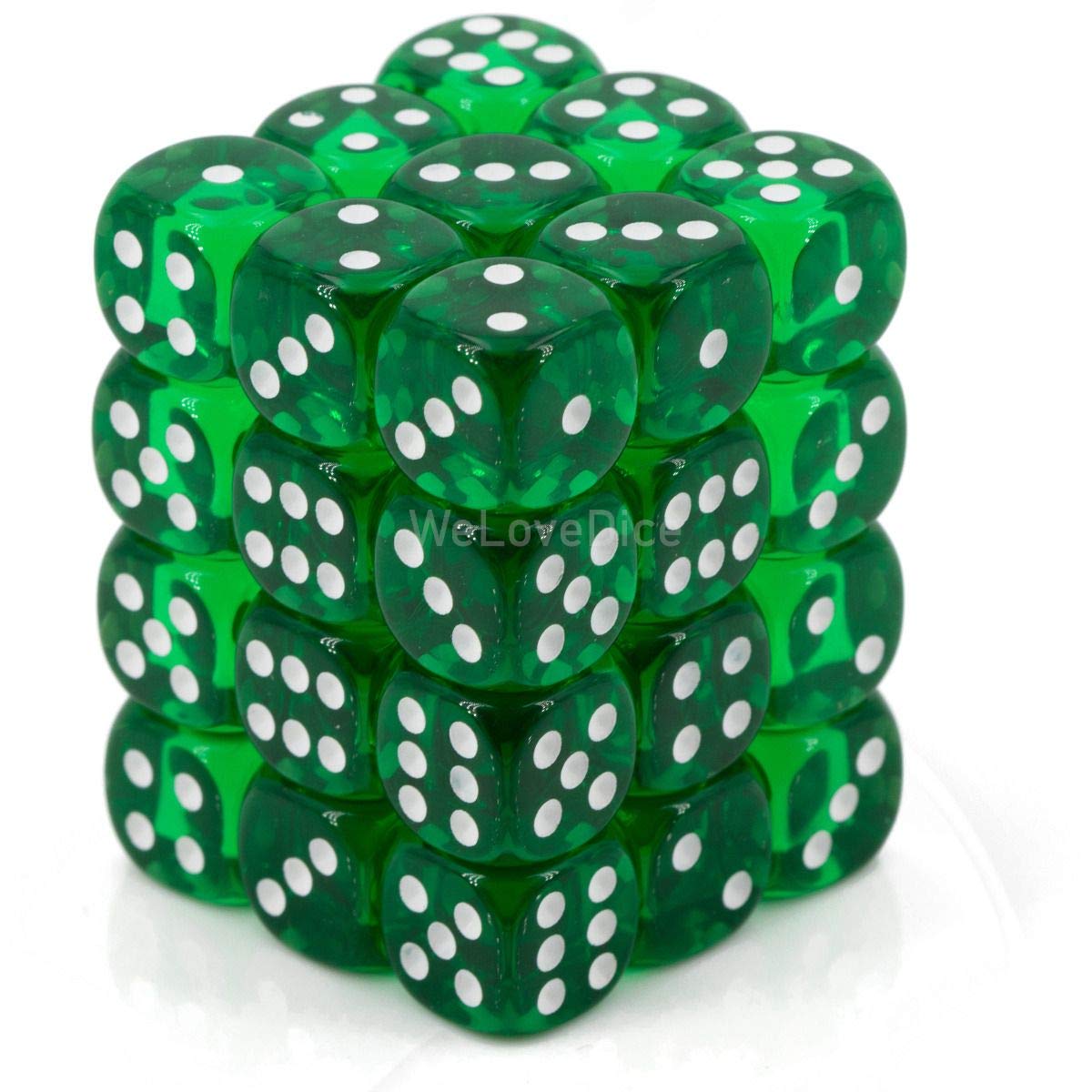 Chessex DND Dice Set D&D Dice-12mm Translucent Green and White Plastic Polyhedral Dice Set-Dungeons and Dragons Dice Includes 36 Dice – D6, Various (CHX23805)