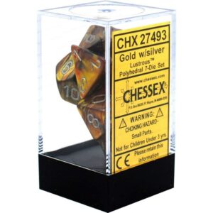 chessex chx27493 dice-lustrous gold/silver set