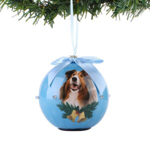 2021 newest christmas dog collection shatterproof ball ornaments with twinkling lights, beautiful decorative hanging pendants for home garden patio indoor and outdoor decorations 3 pack